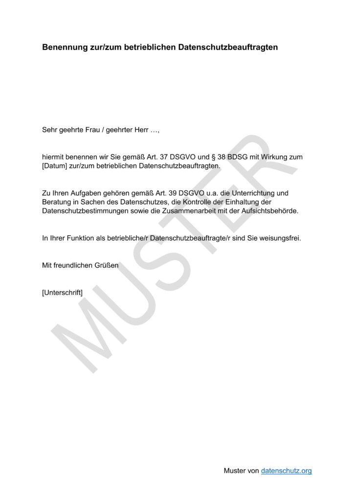 Benennung: Datenschutzbeauftragter | Datenschutz 2024 Benennung: Datenschutzbeauftragter | Datenschutz 2024